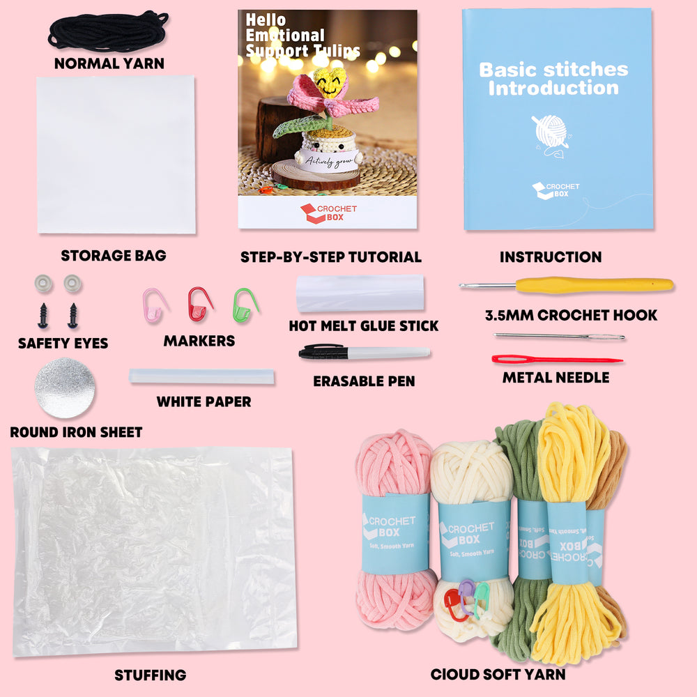CROCHET BOX Complete Crochet Kit for Beginners —— Emotional Support Tu